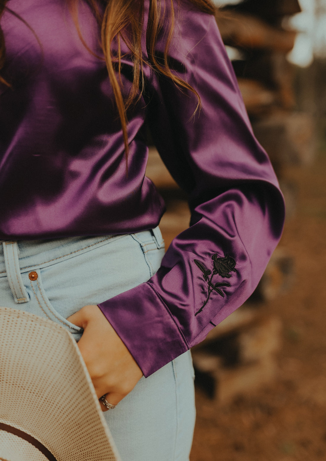Purple Satin Rodeo Shirt – Ivys Rose