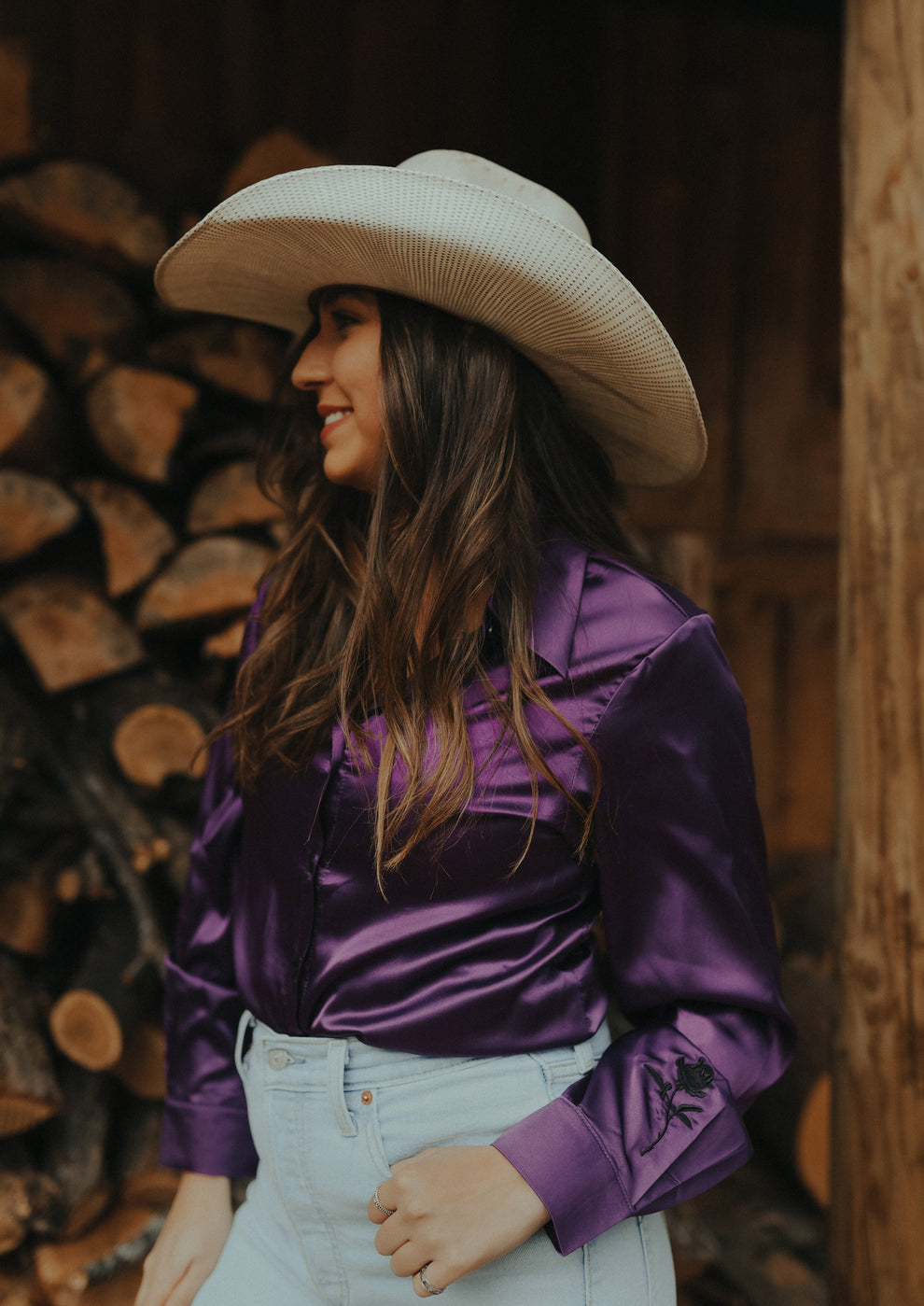 Purple Satin Rodeo Shirt – Ivys Rose